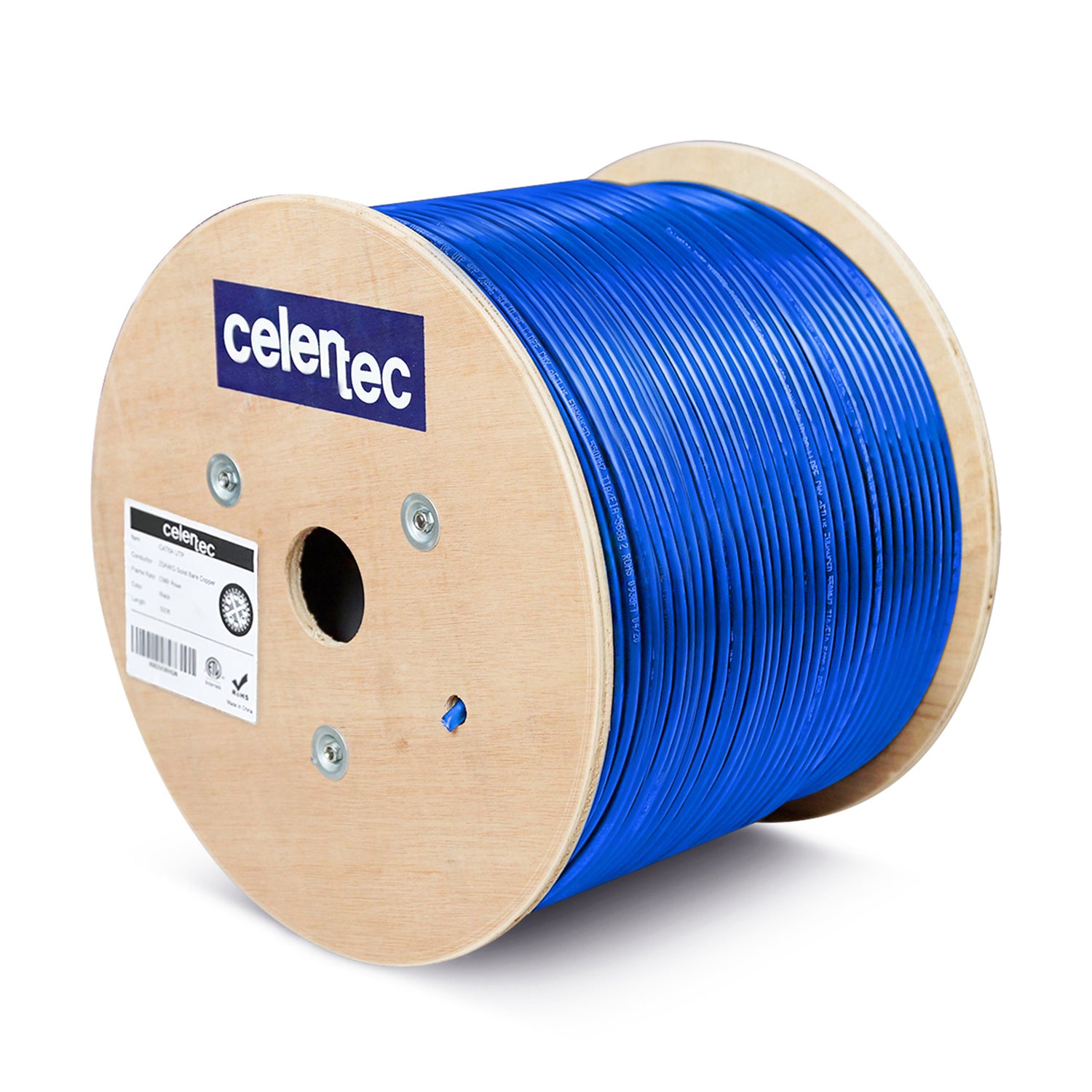 Cat6A Bulk Ethernet Cable, U/UTP, 23AWG Solid Bare Copper, CMR, 500ft